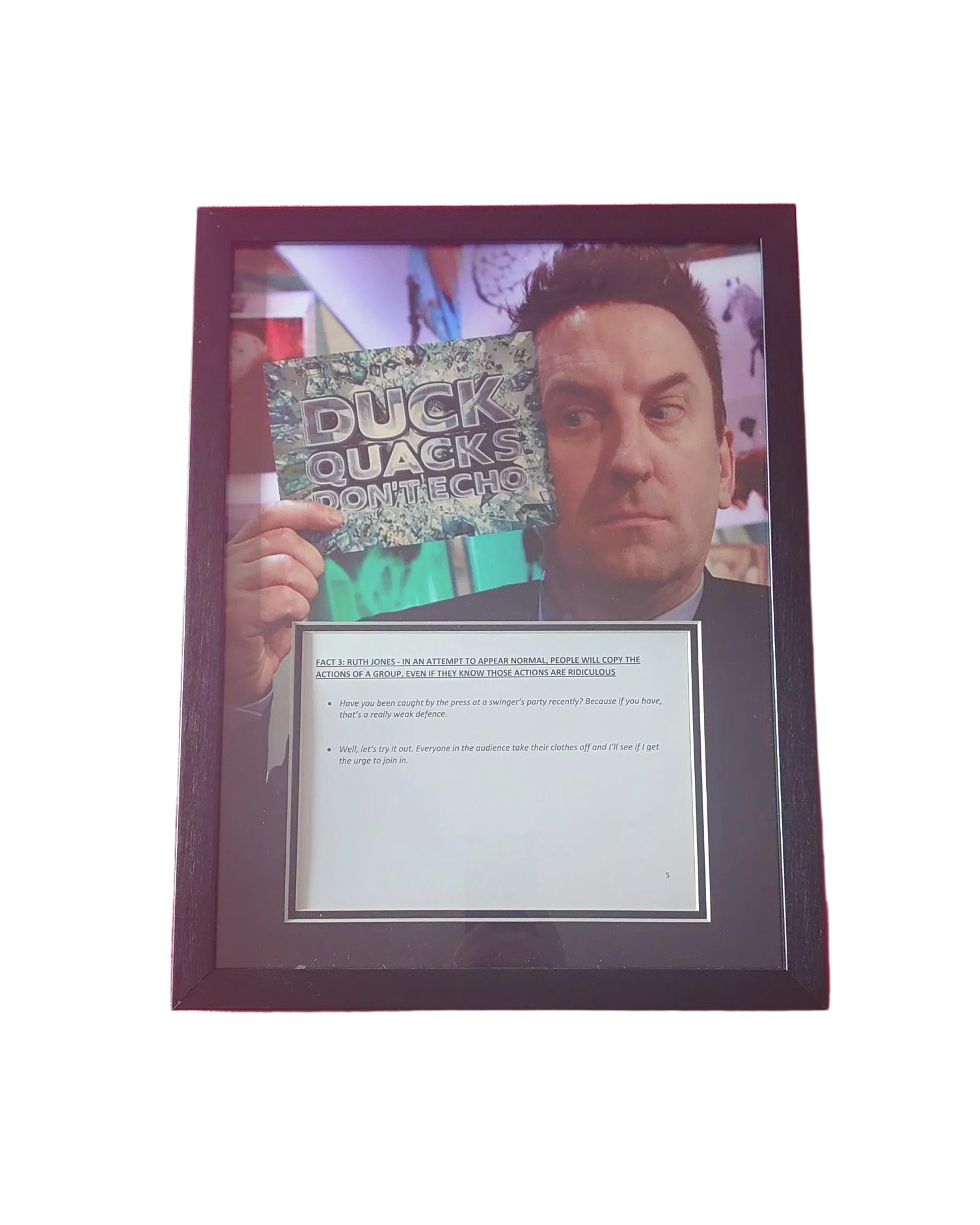 Duck Quacks Don't Echo hosted by Lee Mack - Framed TV Prompt and Joke ...
